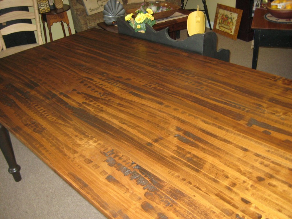 Harvest Table with Hand Scraped Brown Maple Top – Colonial House
